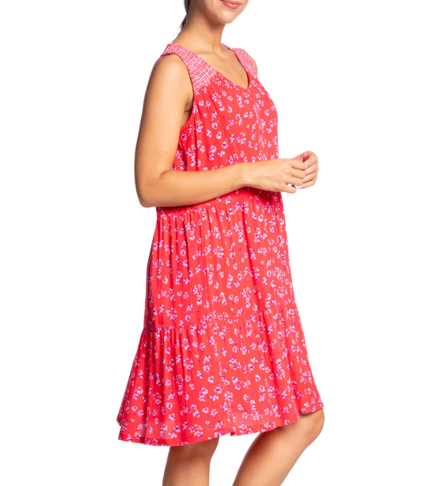 Robe sans manches imprimé rouge Senoretta | Lingerie Sipp