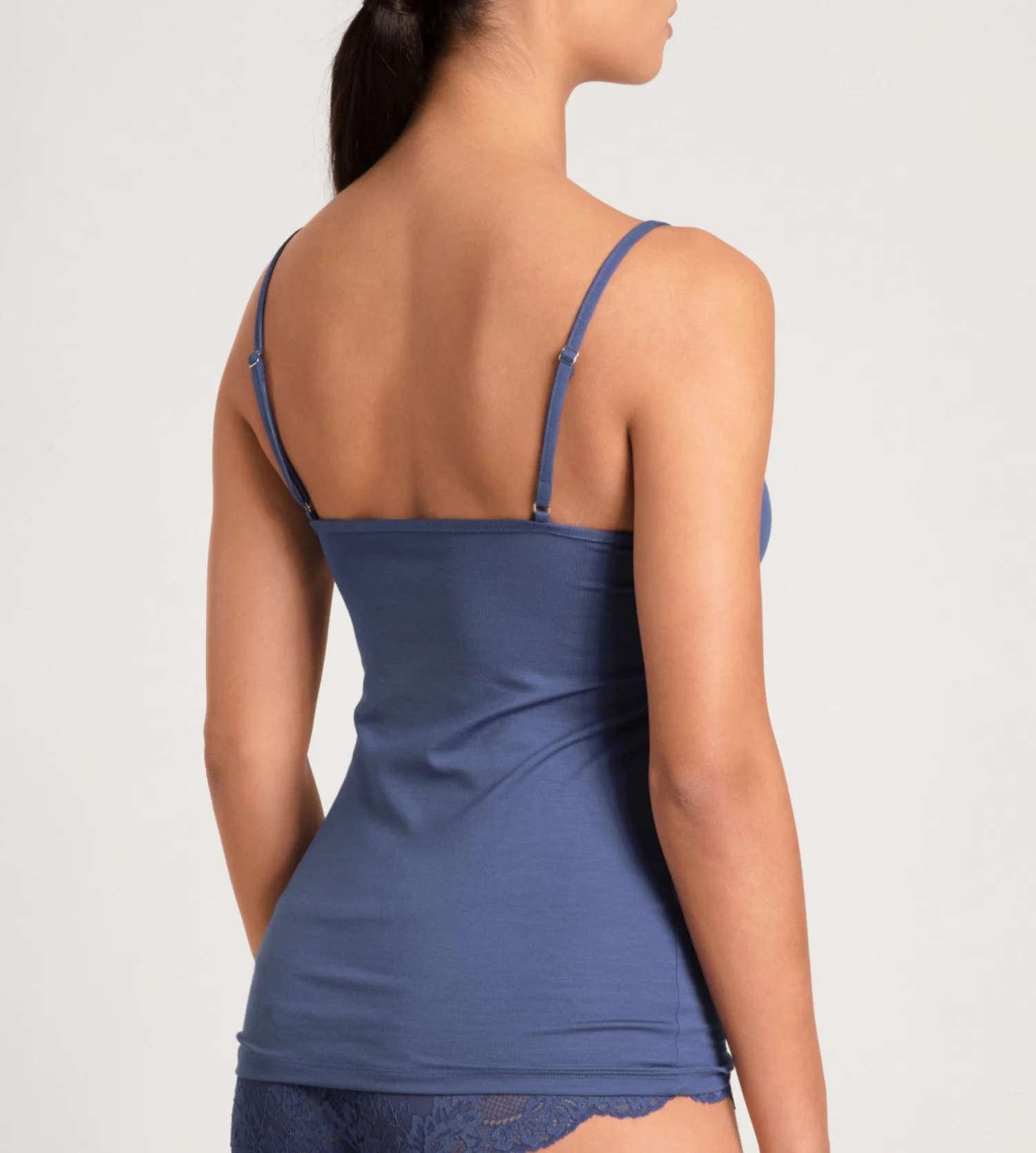 Chemise bretelles fines Modal Deluxe bleu Calida | Lingerie Sipp