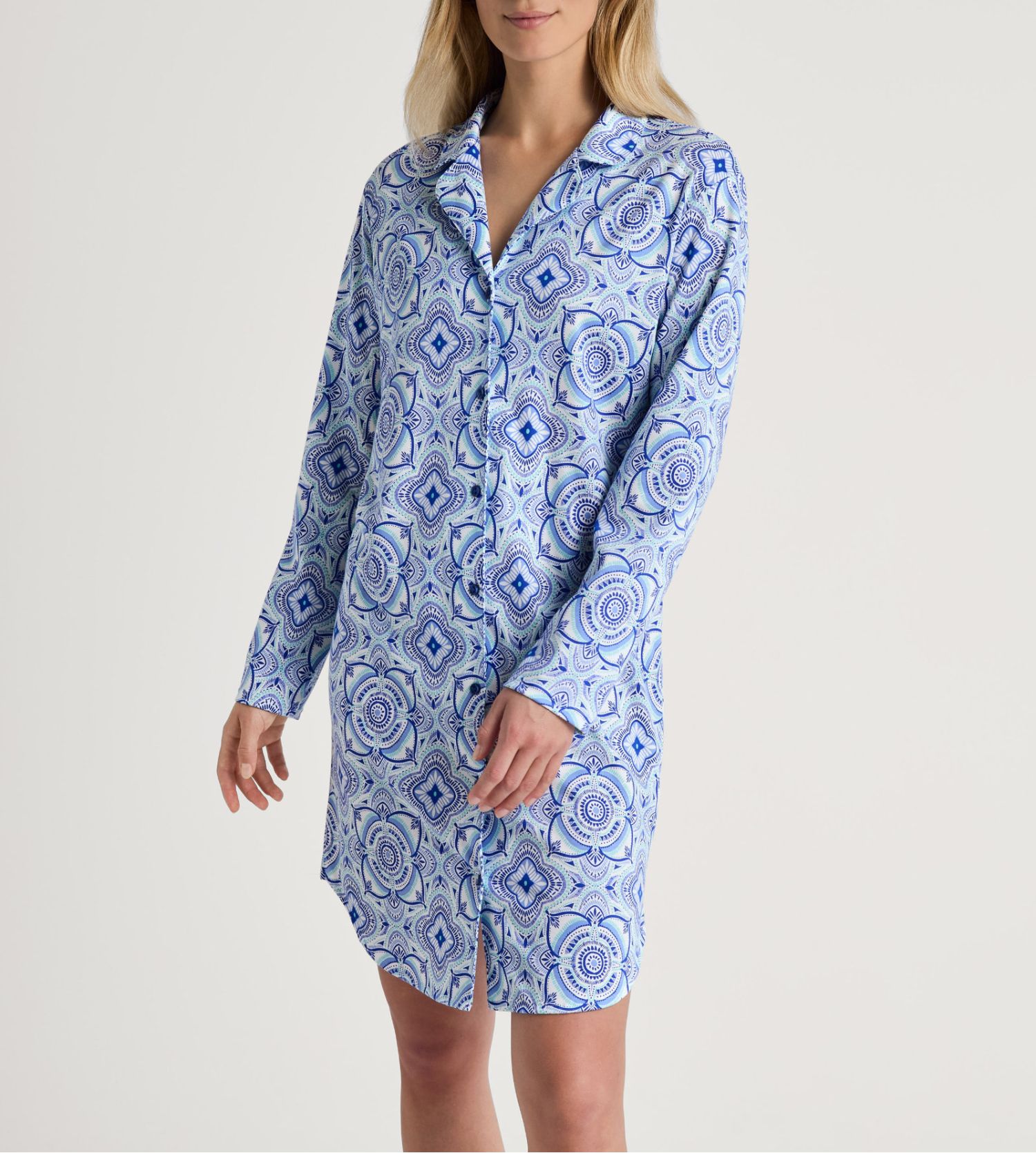 Chemise de nuit manches longues Orient Dreams Dazzling Blue Calida